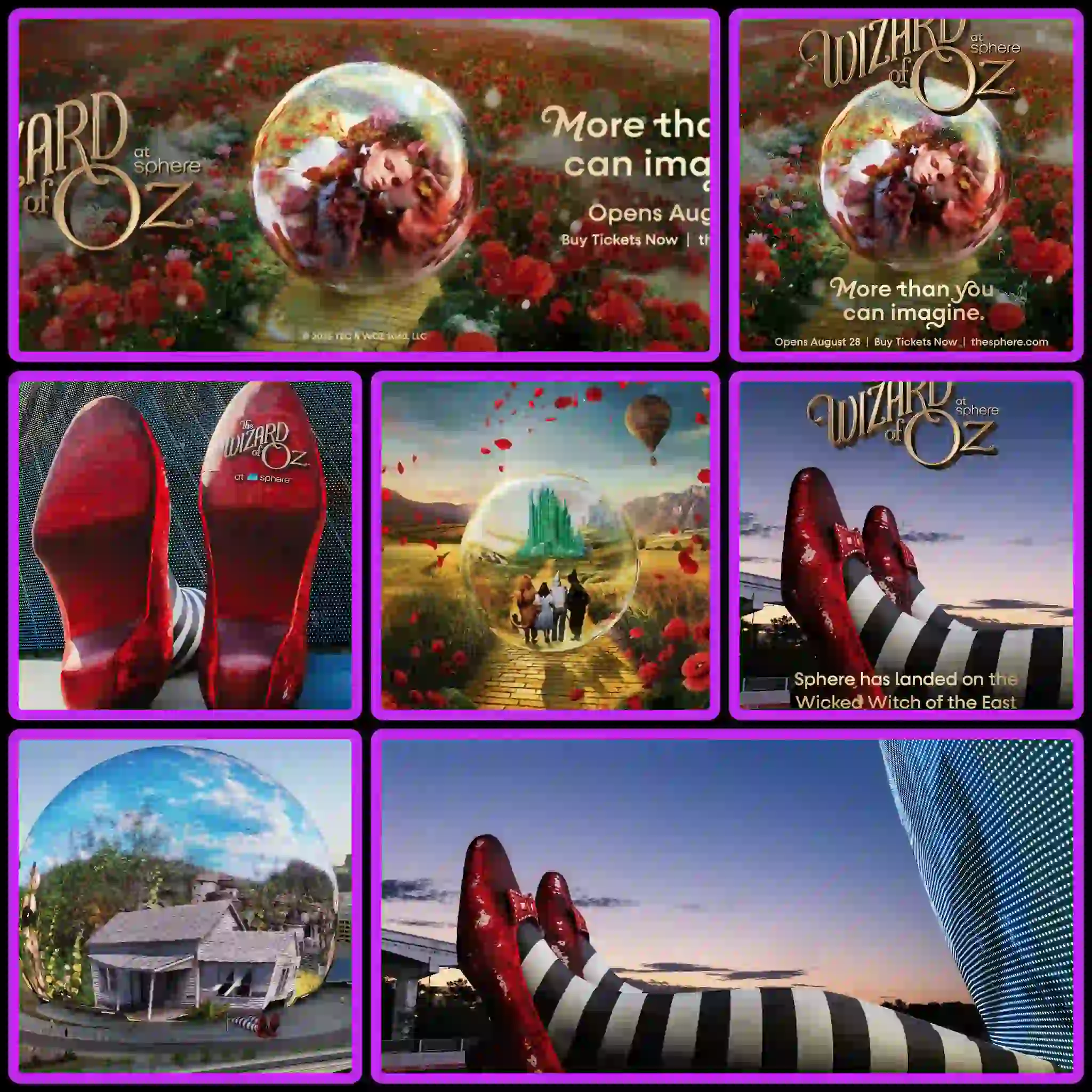 Dorothy, Scarecrow, and Road to Emerald City The Wizard of Oz at Sphere ...